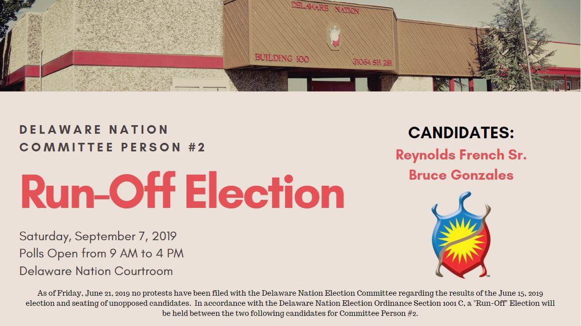 RunOff Election Flyer | Delaware Nation